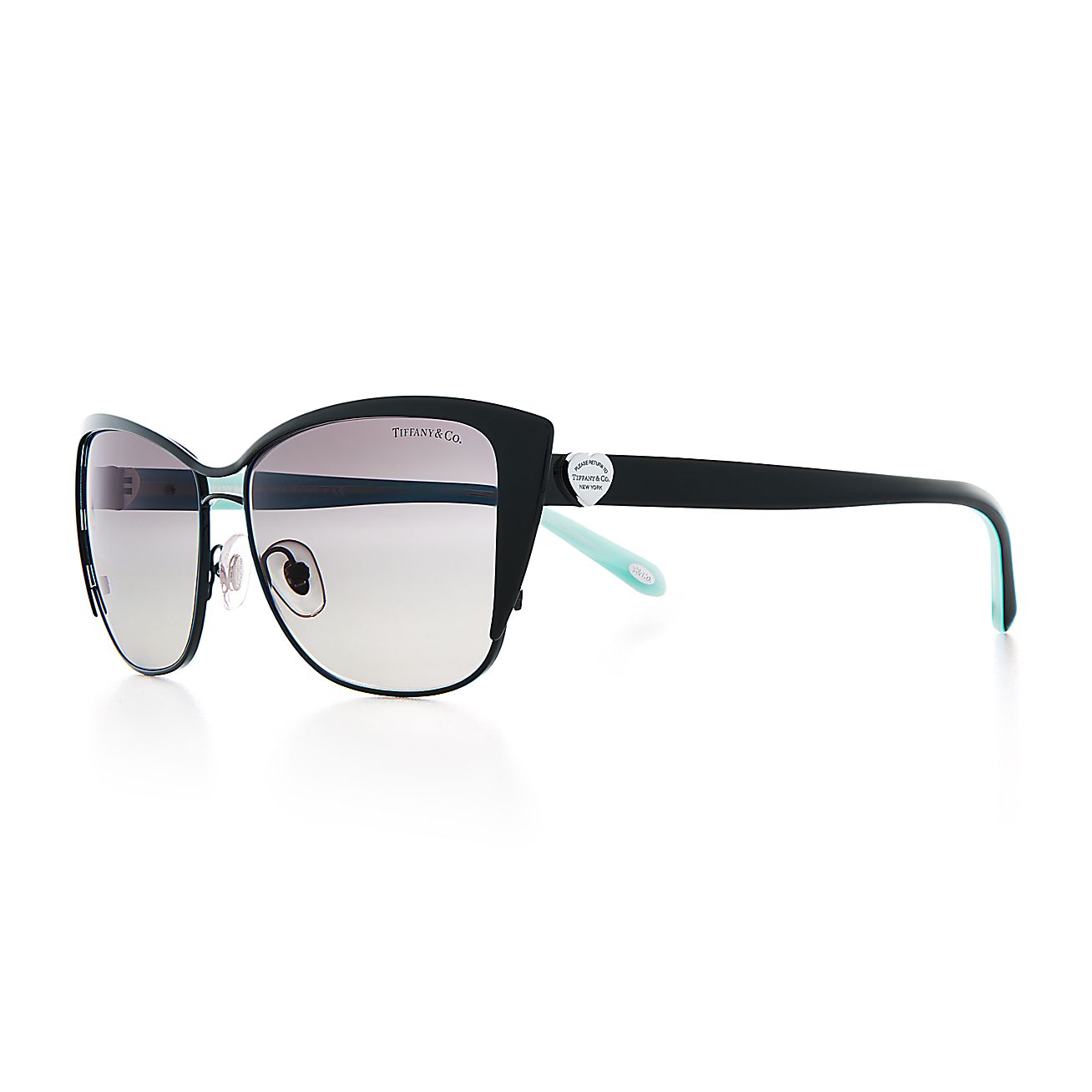 Return To Tiffany® Cat Eye Sunglasses In Black Metal And Acetate