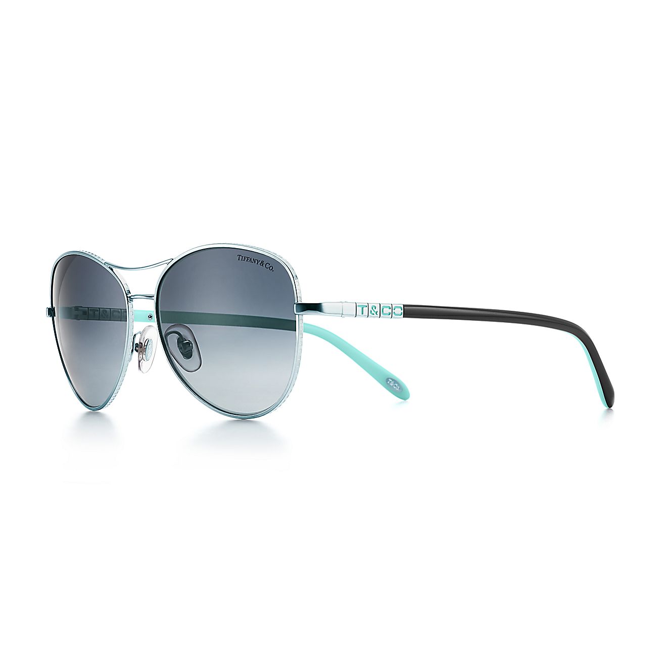 Tiffany Era Aviator Sunglasses In Silver Colored Metal With Polarized