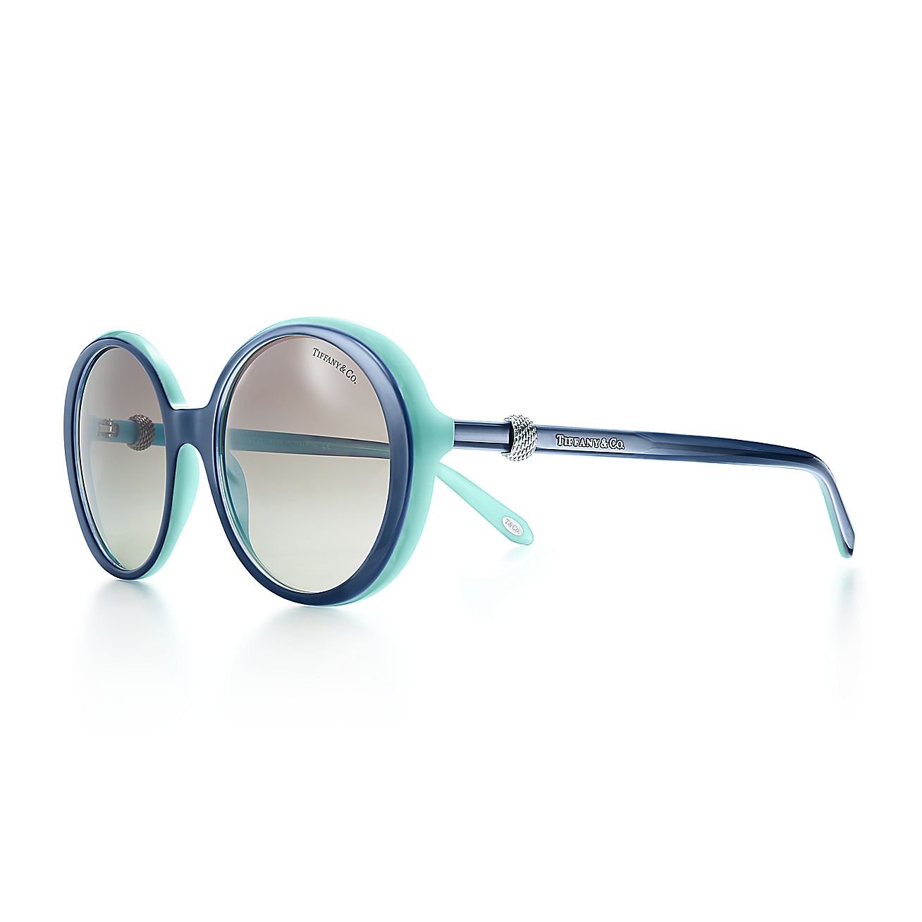 Tiffany Somerset™ Round Sunglasses In Blue And Iridescent Tiffany Blue