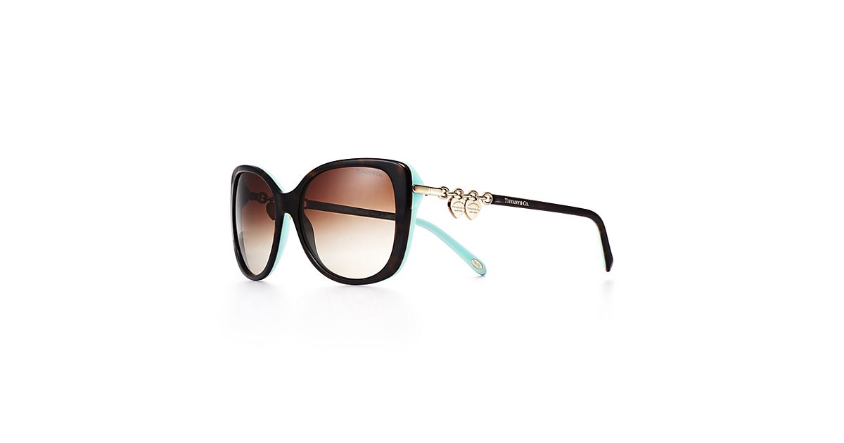Return To Tiffany® Rectangular Sunglasses In Tortoise And Tiffany Blue