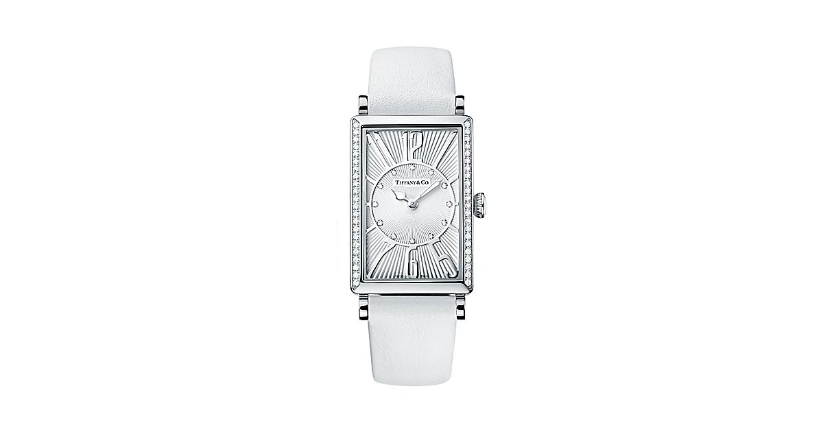 Tiffany Gallery® watch in stainless steel with diamonds, quartz ... Tiffany Gallery® watch in stainless steel with diamonds, quartz ...