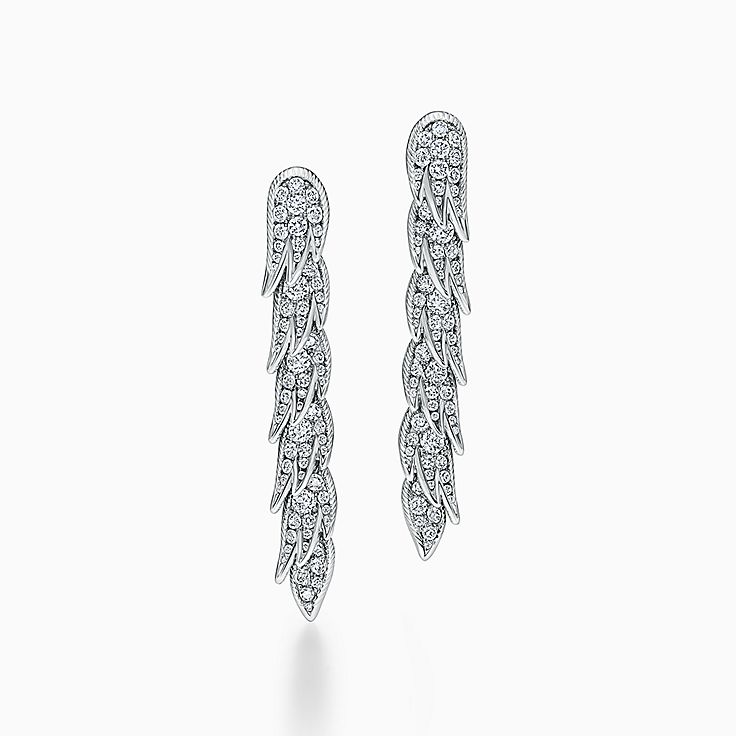 Bird On A Rock By Tiffany Platinum Earrings for Women | Tiffany & Co. CA