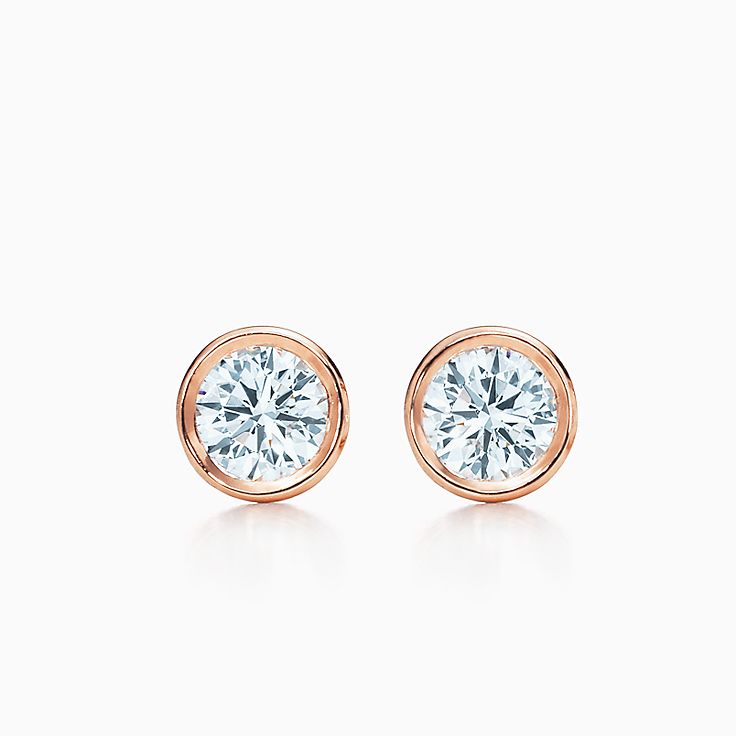 Aretes de broche: oro, oro rosa y plata fina con Diamantes en Oro Rosa ...