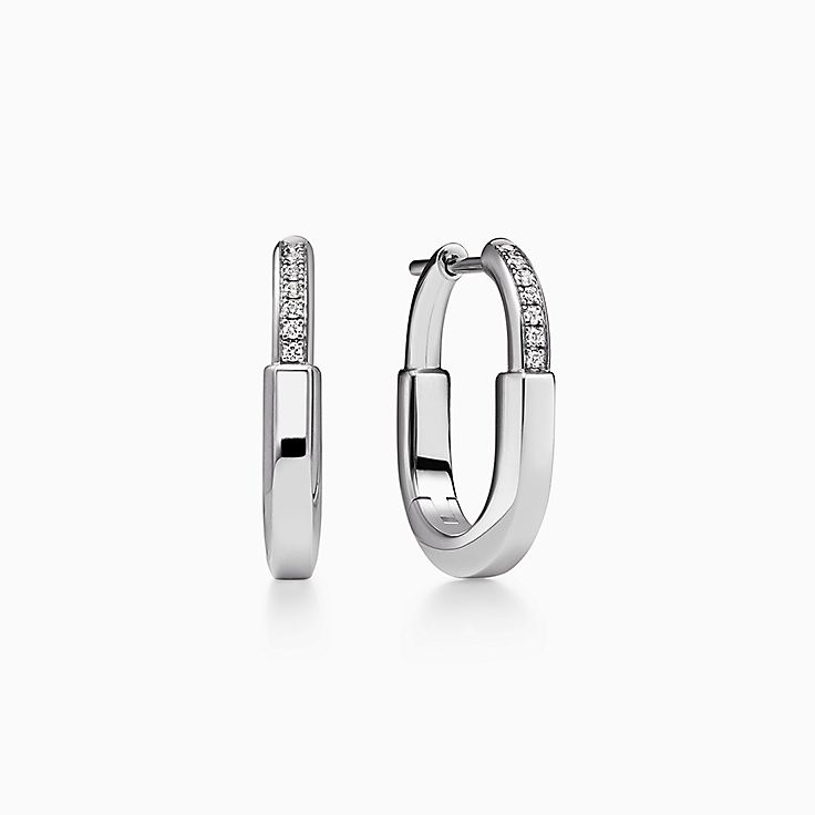 Tiffany Lock White Gold Hoop Earrings | Tiffany & Co. Malaysia