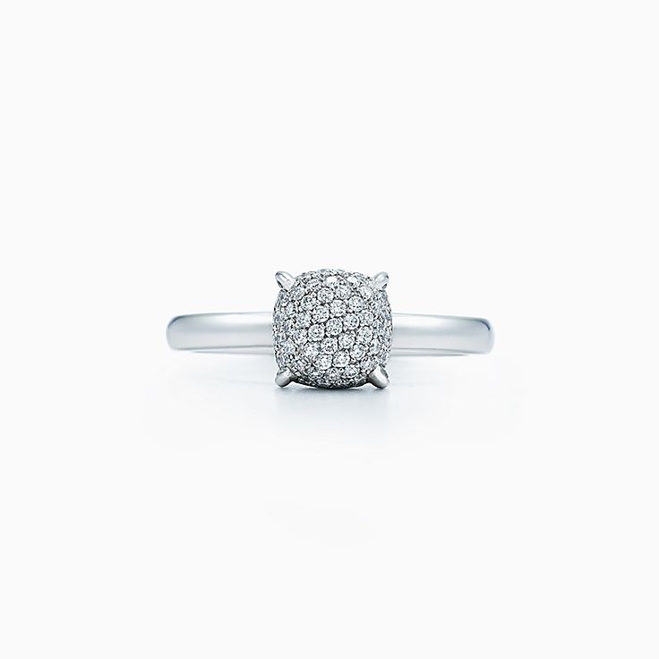 Paloma s Sugar Stacks Ring in 18K White Gold with Diamonds Size 6