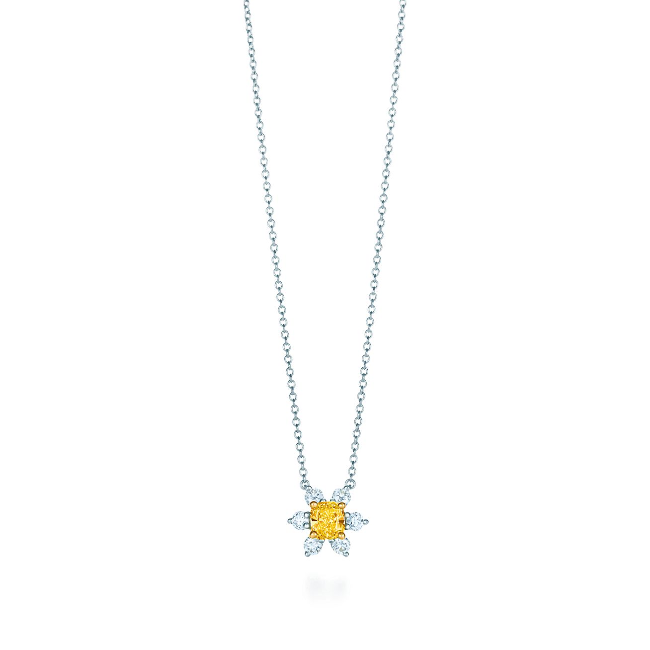 Buttercup pendant in 18k gold and platinum with a Tiffany Yellow ...