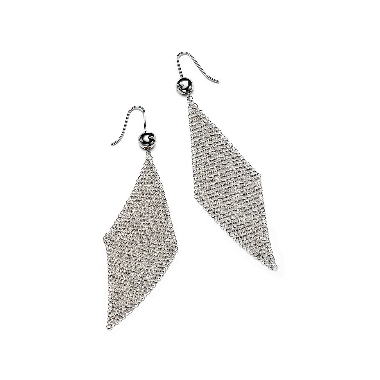 Elsa Peretti® Mesh earrings in sterling silver, small. | Tiffany & Co ...