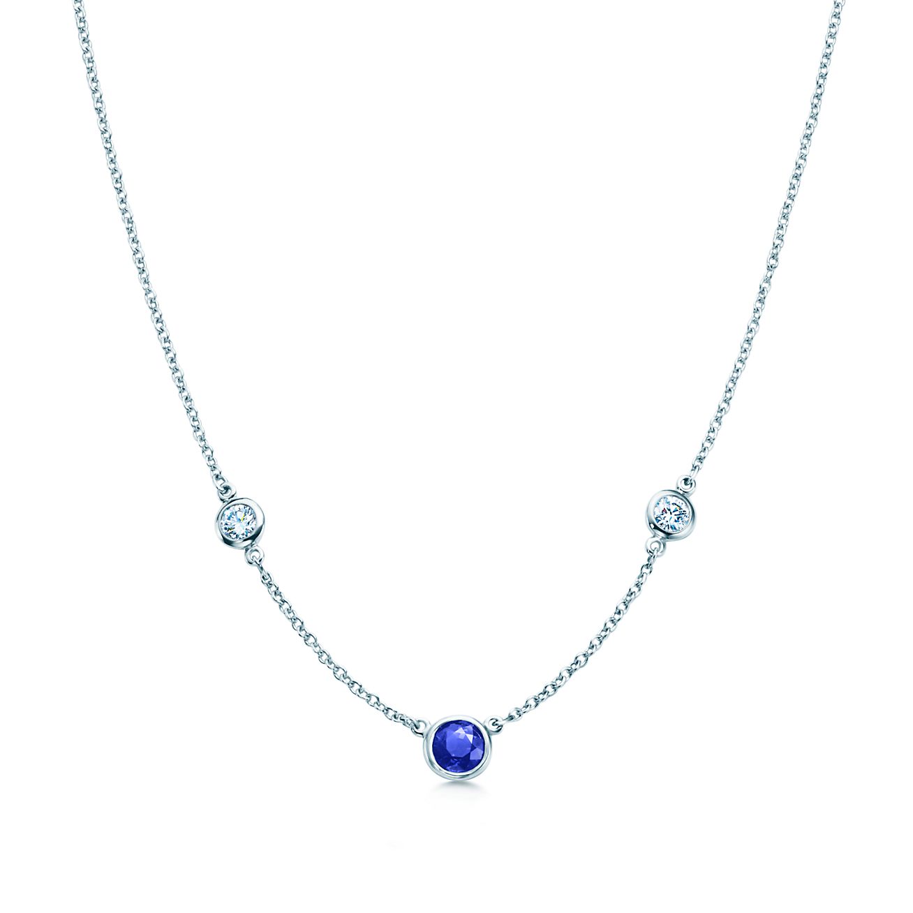 Elsa Peretti® Diamonds by the Yard® necklace. With sapphire. | Tiffany ...