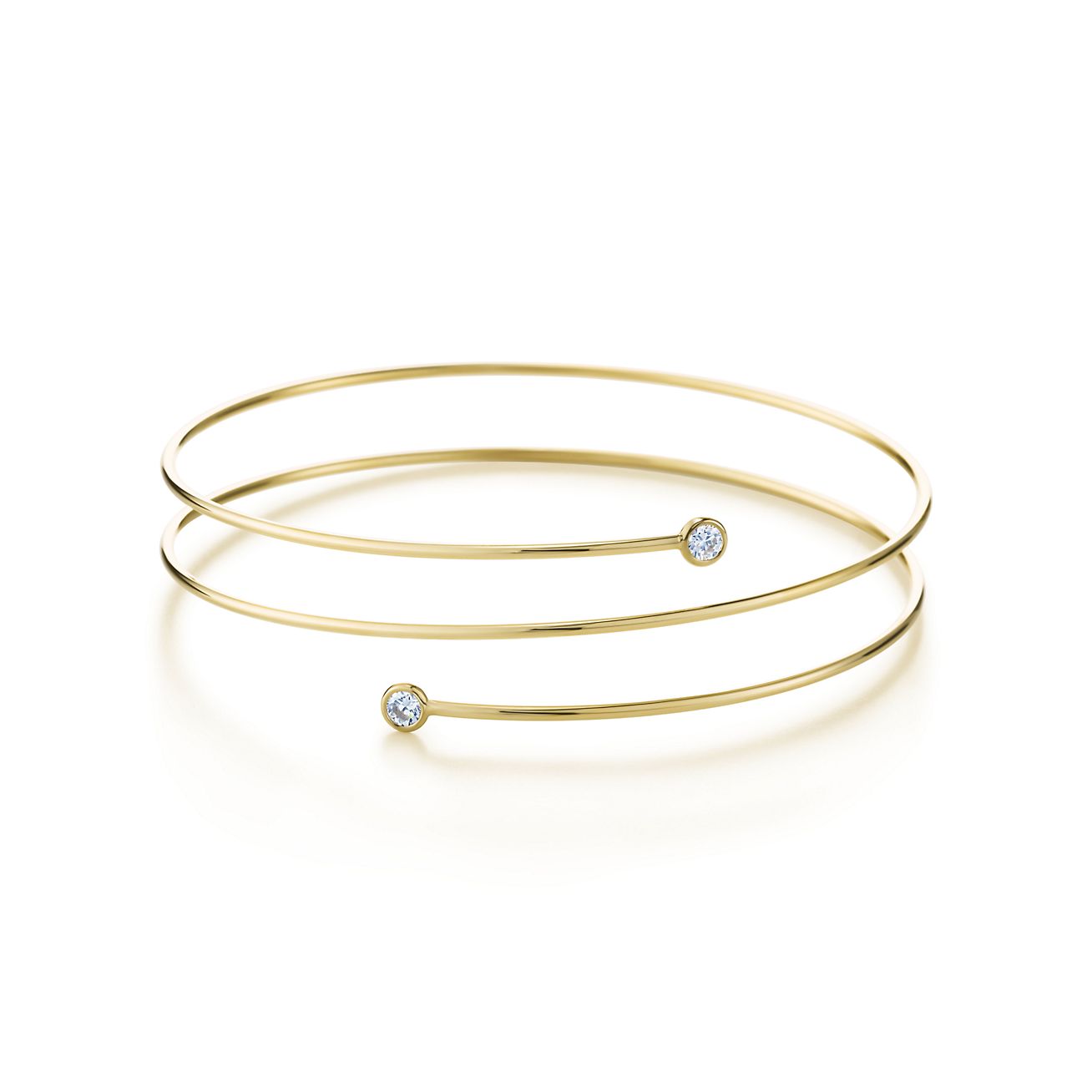 Elsa Peretti® Diamond Hoop bracelet in 18k gold with diamonds, small ...