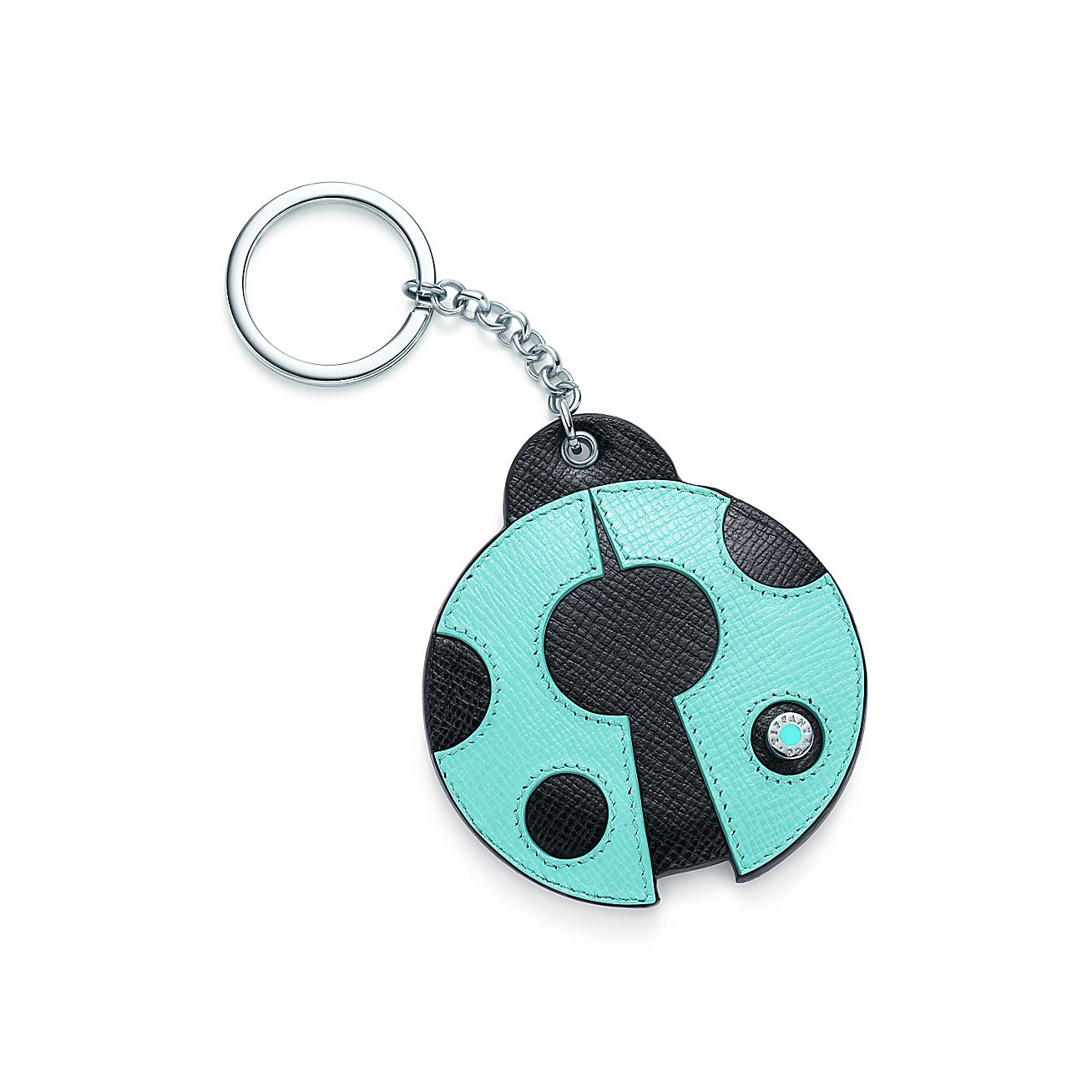 Ladybug key chain in Tiffany Blue® and onyx leather. More colors ...