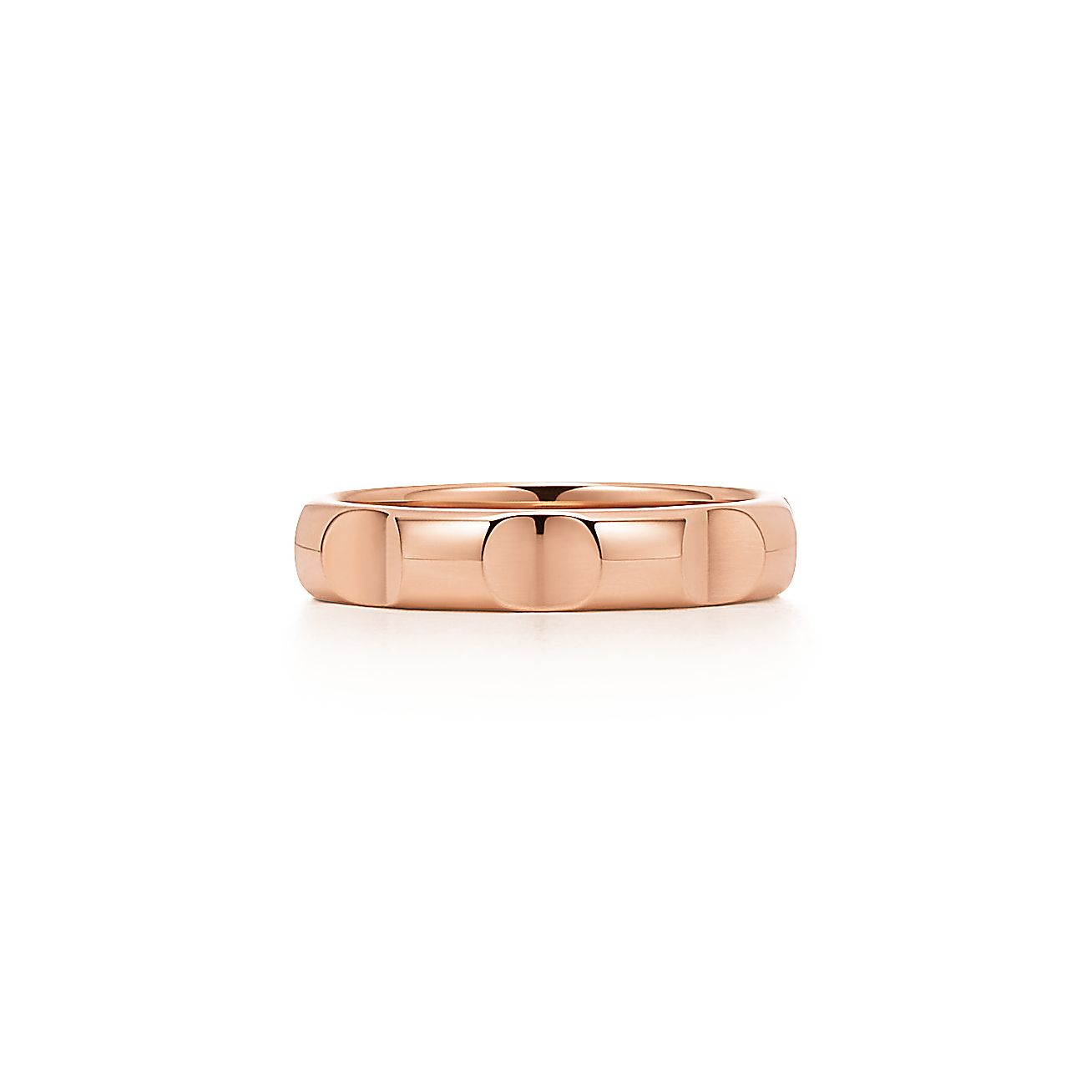 Paloma's Groove™ narrow ring in 18k rose gold, 4 mm wide. | Tiffany & Co.