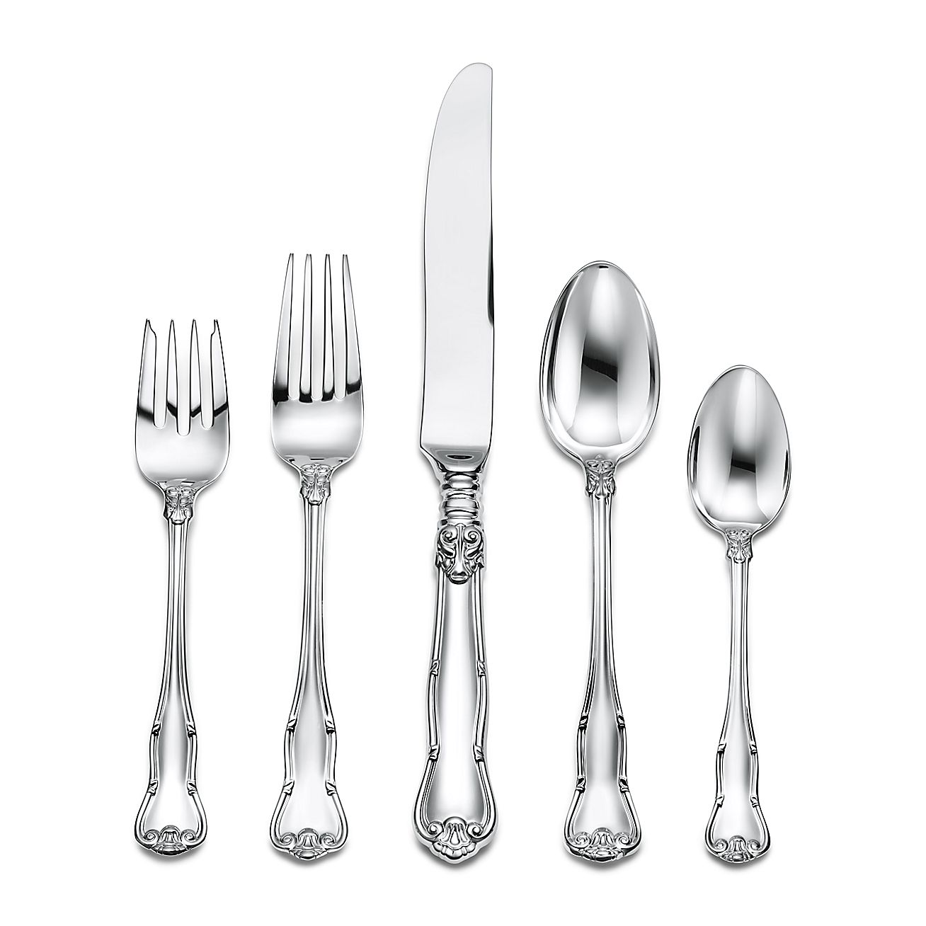 Provence Five-piece Flatware Set in Sterling Silver | Tiffany & Co. CA