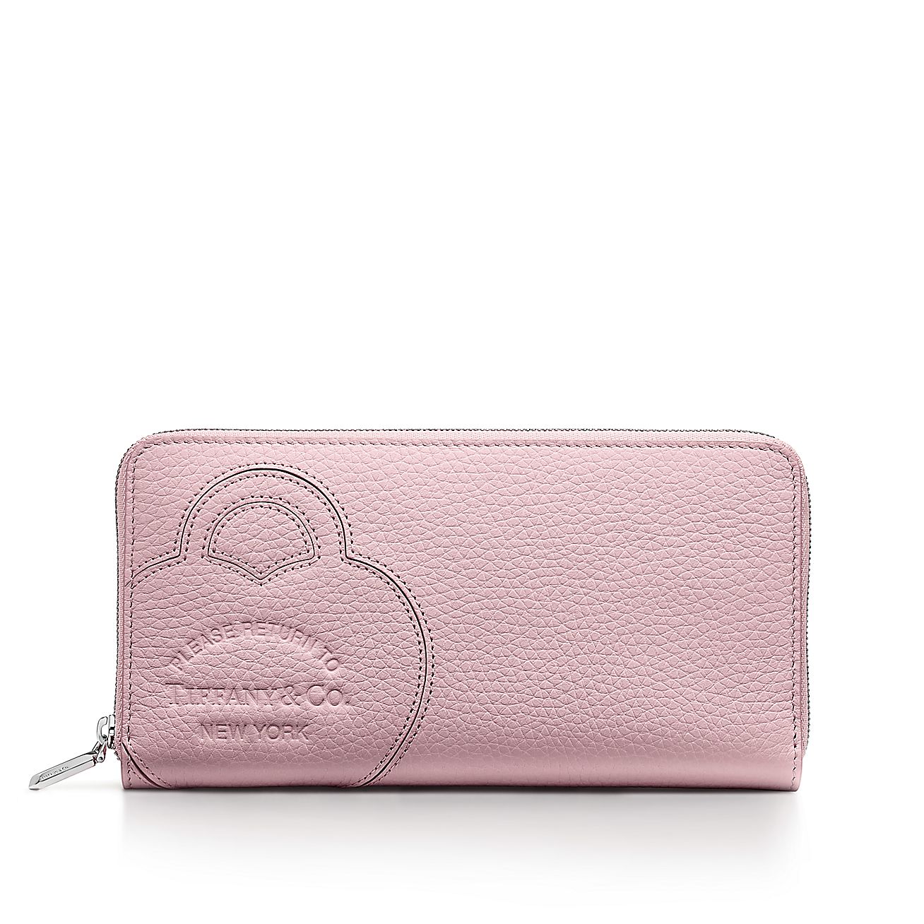 Return to Tiffany™ Large Zip Wallet in Crystal Pink Leather | Tiffany ...