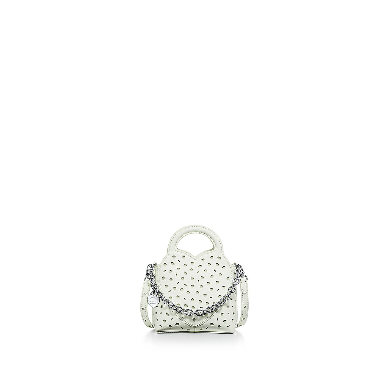 Return to Tiffany™ Micro Perforated Tote Bag in Pale Tsavorite Green ...