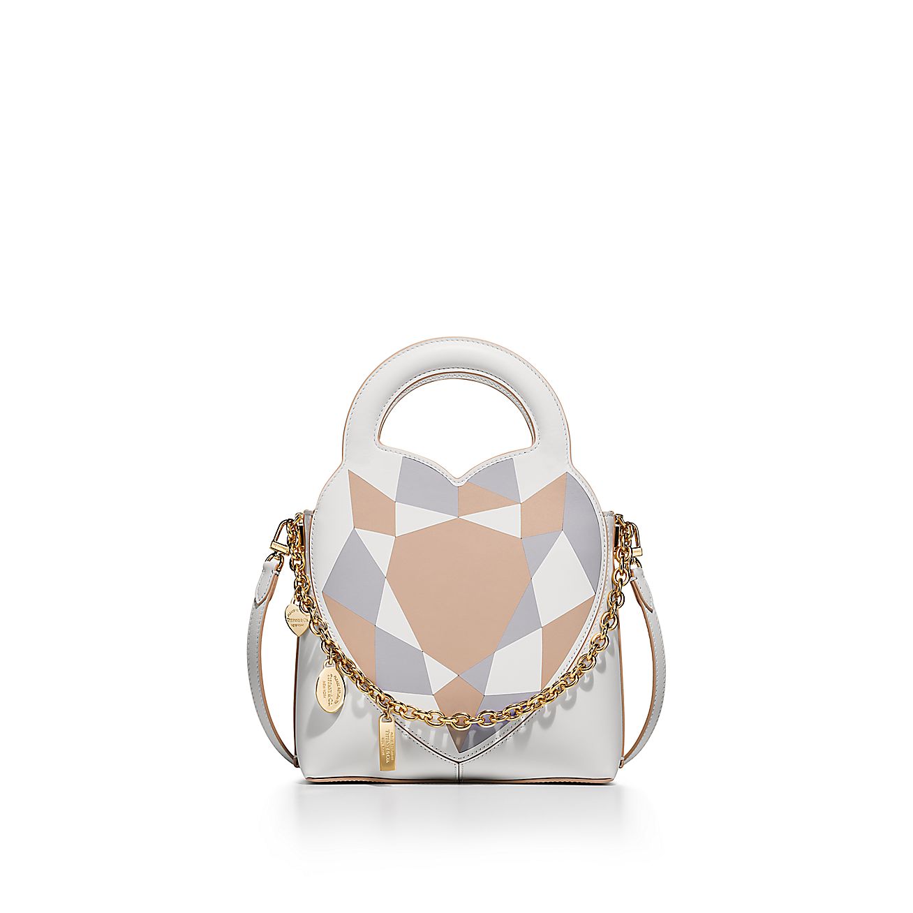 Return to Tiffany™ Mini Charm Tote Bag in Neutral Intarsia Leather ...