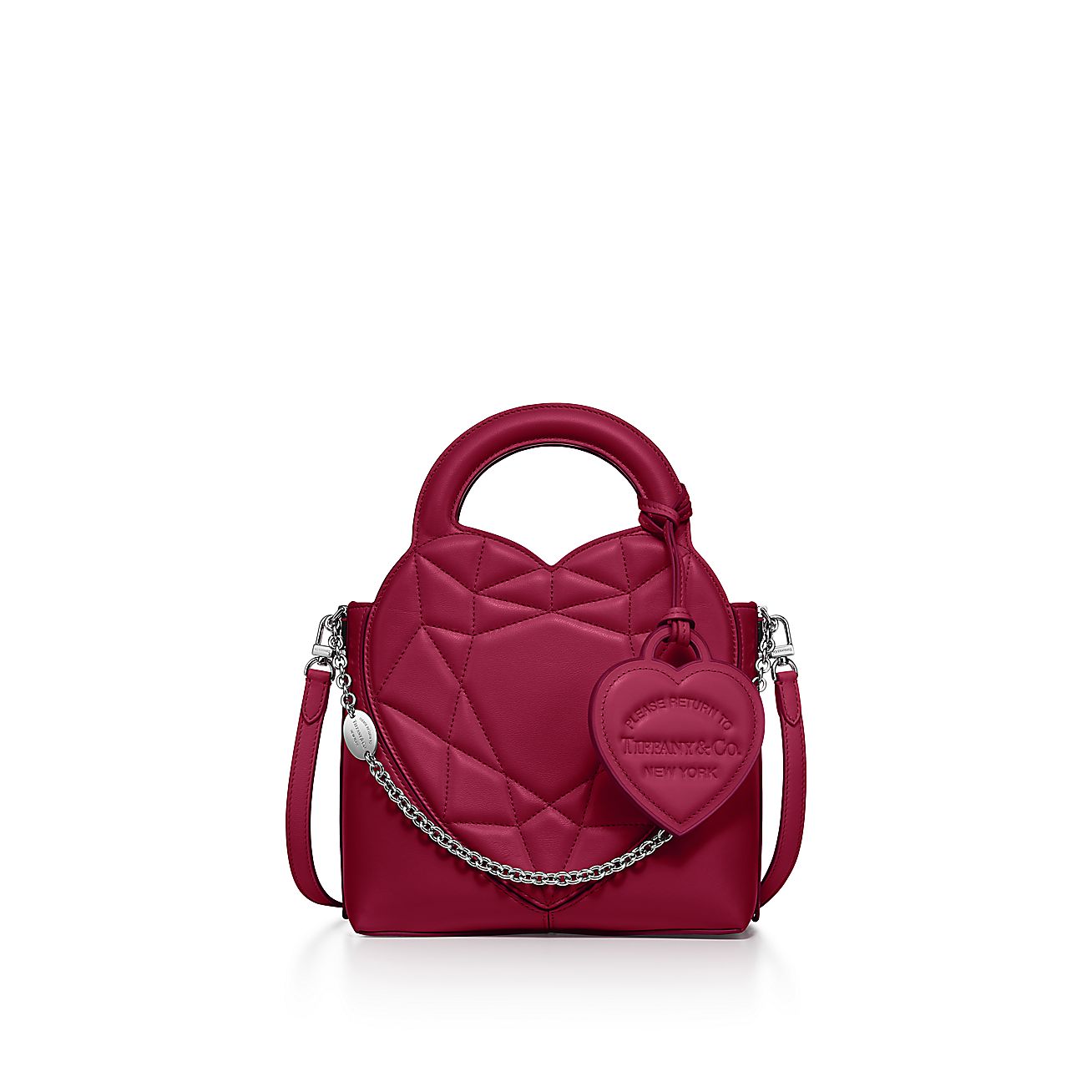 Return to Tiffany™ Padded Mini Tote Bag in Fuschia Leather | Tiffany ...