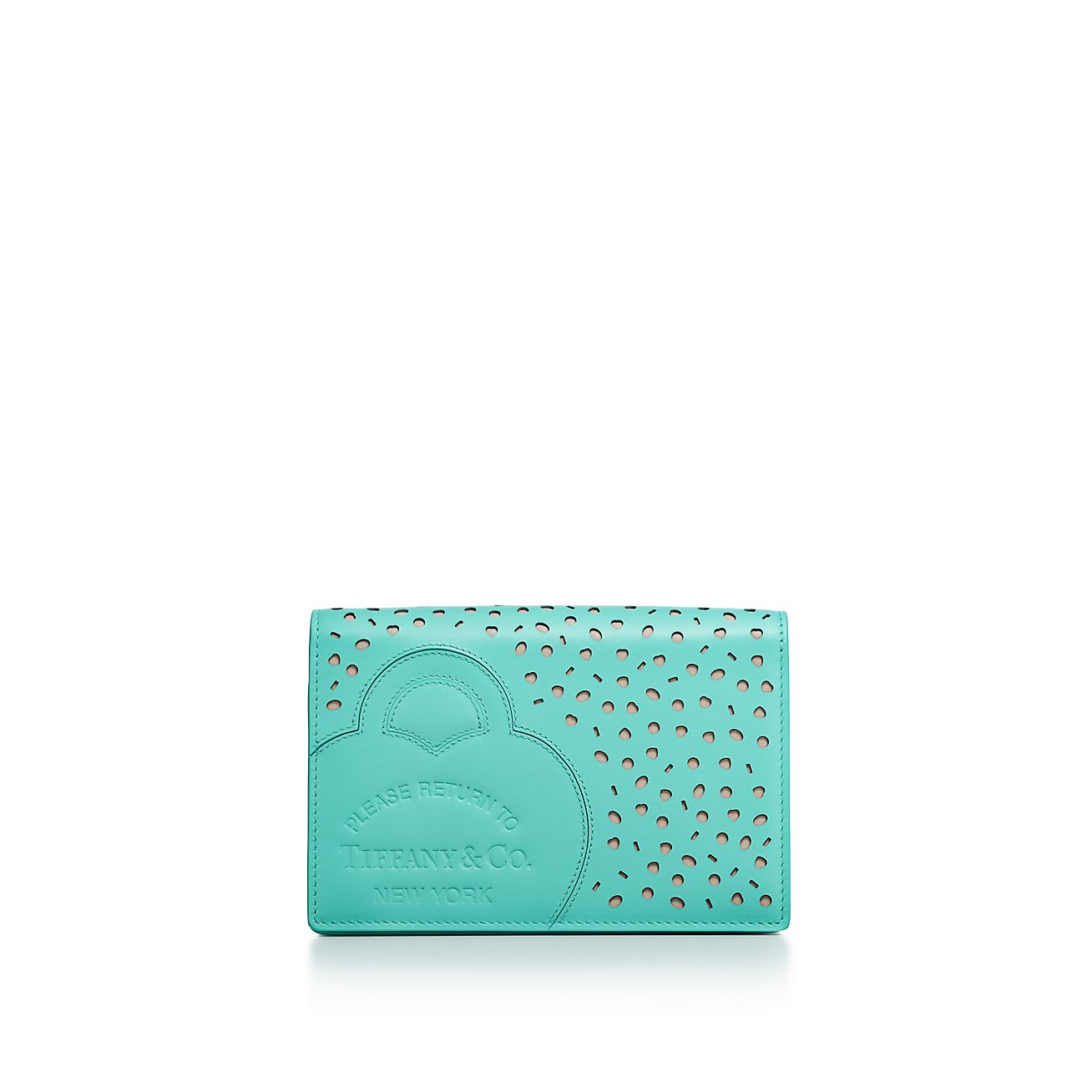 Return to Tiffany™ Perforated Crossbody Wallet in Tiffany Blue Leather ...