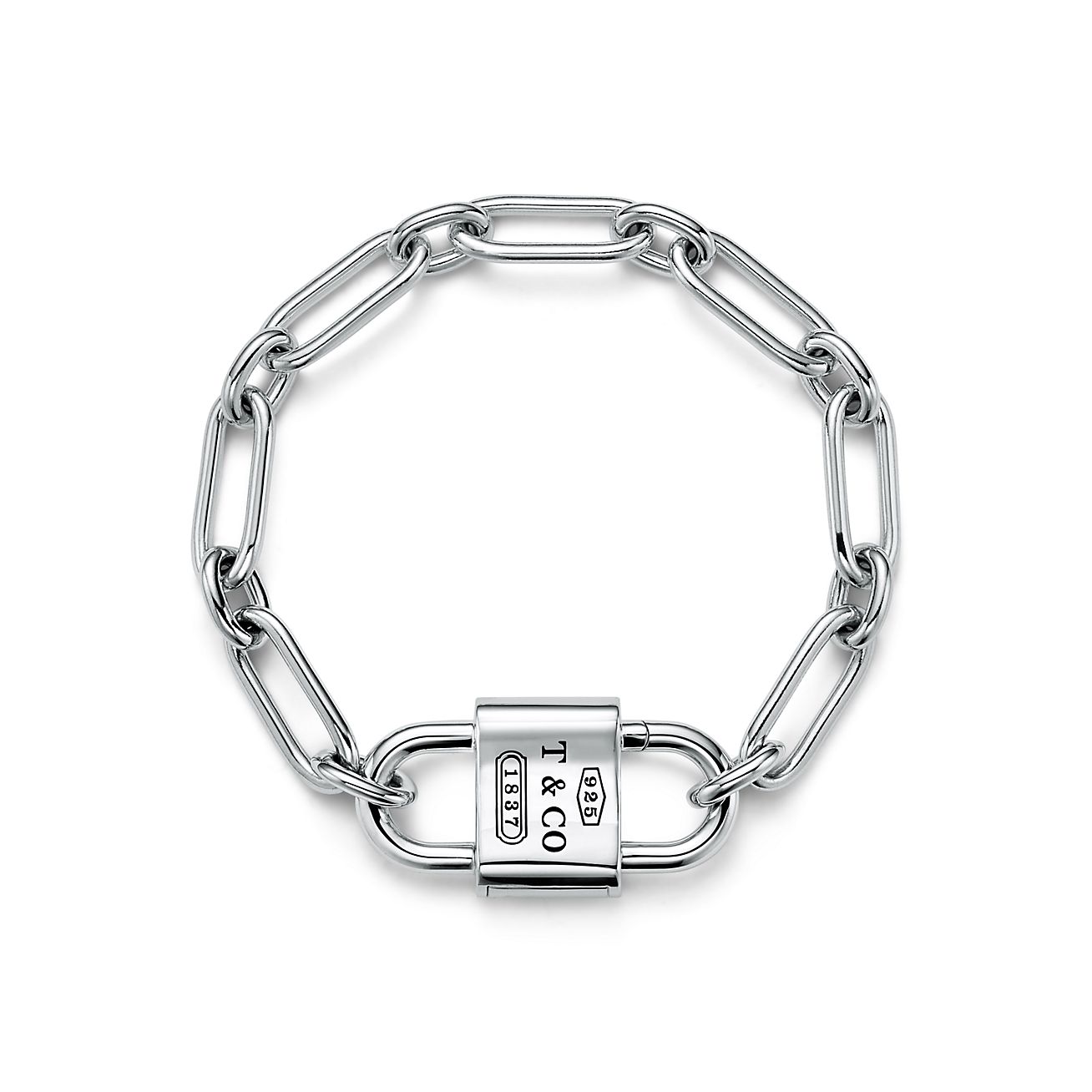 Tiffany 1837™ Large Double Lock Bracelet in Sterling Silver | Tiffany ...