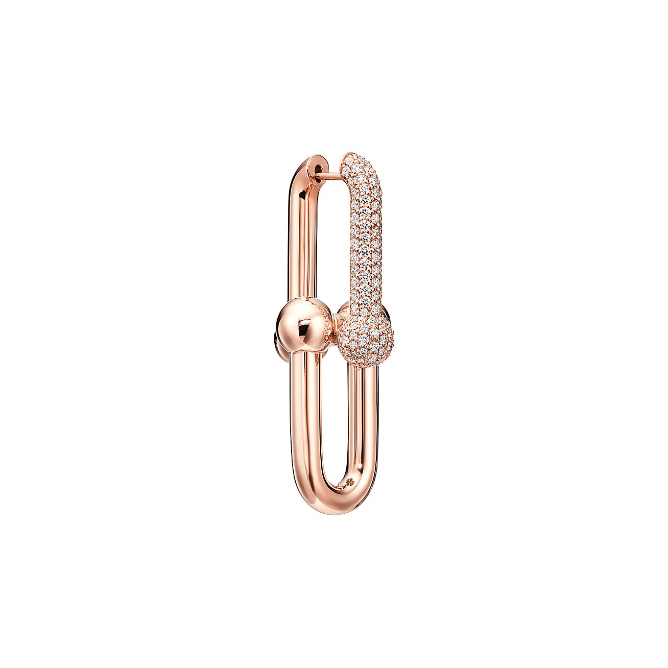 Tiffany HardWear Large Link Earrings in Rose Gold with Pavé Tiffany HardWear Large Link Earrings in Rose Gold with Pavé
