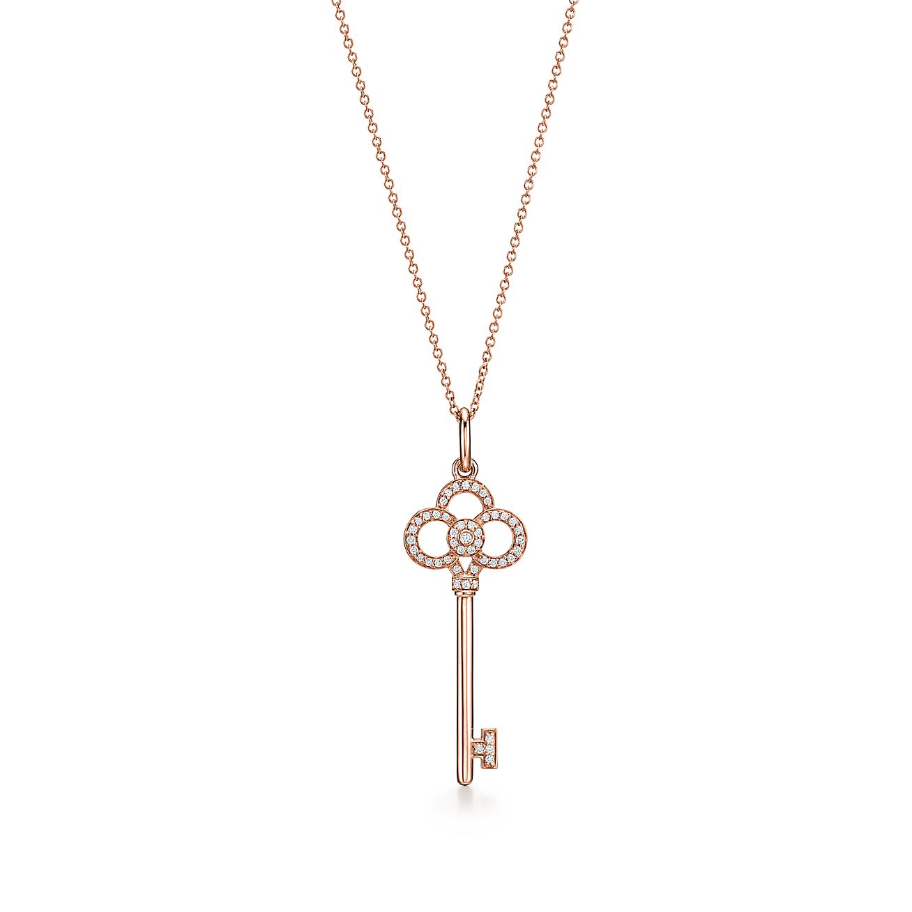 Tiffany Keys Crown Key in Rose Gold with Diamonds, 1.5" | Tiffany & Co ...