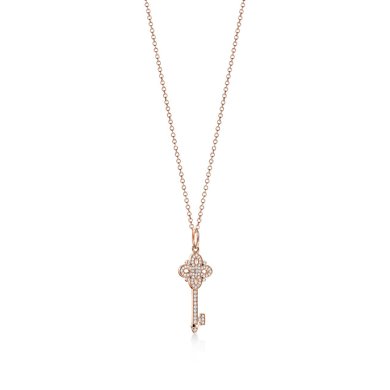 Tiffany Keys Tiffany Victoria™ key in 18k rose gold with diamonds, mini ...