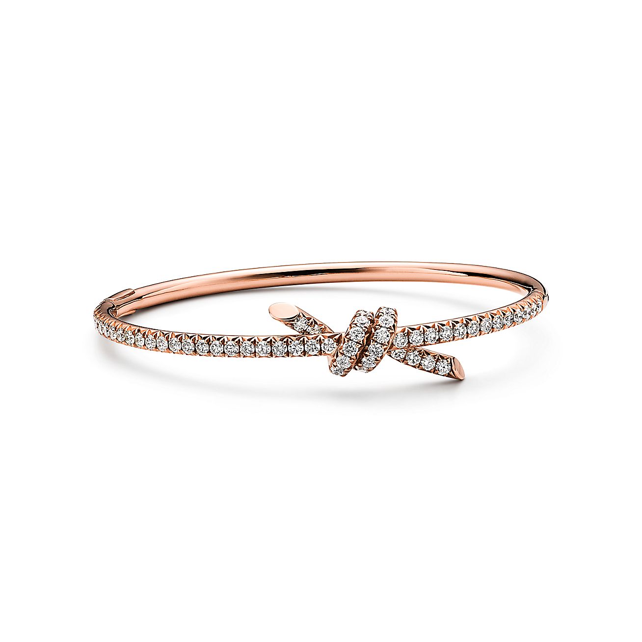 Tiffany Knot Bangle in Rose Gold with Diamonds | Tiffany & Co. Australia