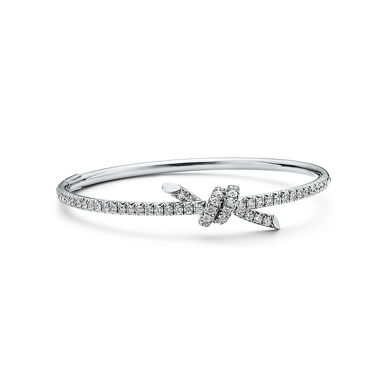 Pulsera Tiffany Knot en oro blanco con diamantes | Tiffany & Co.