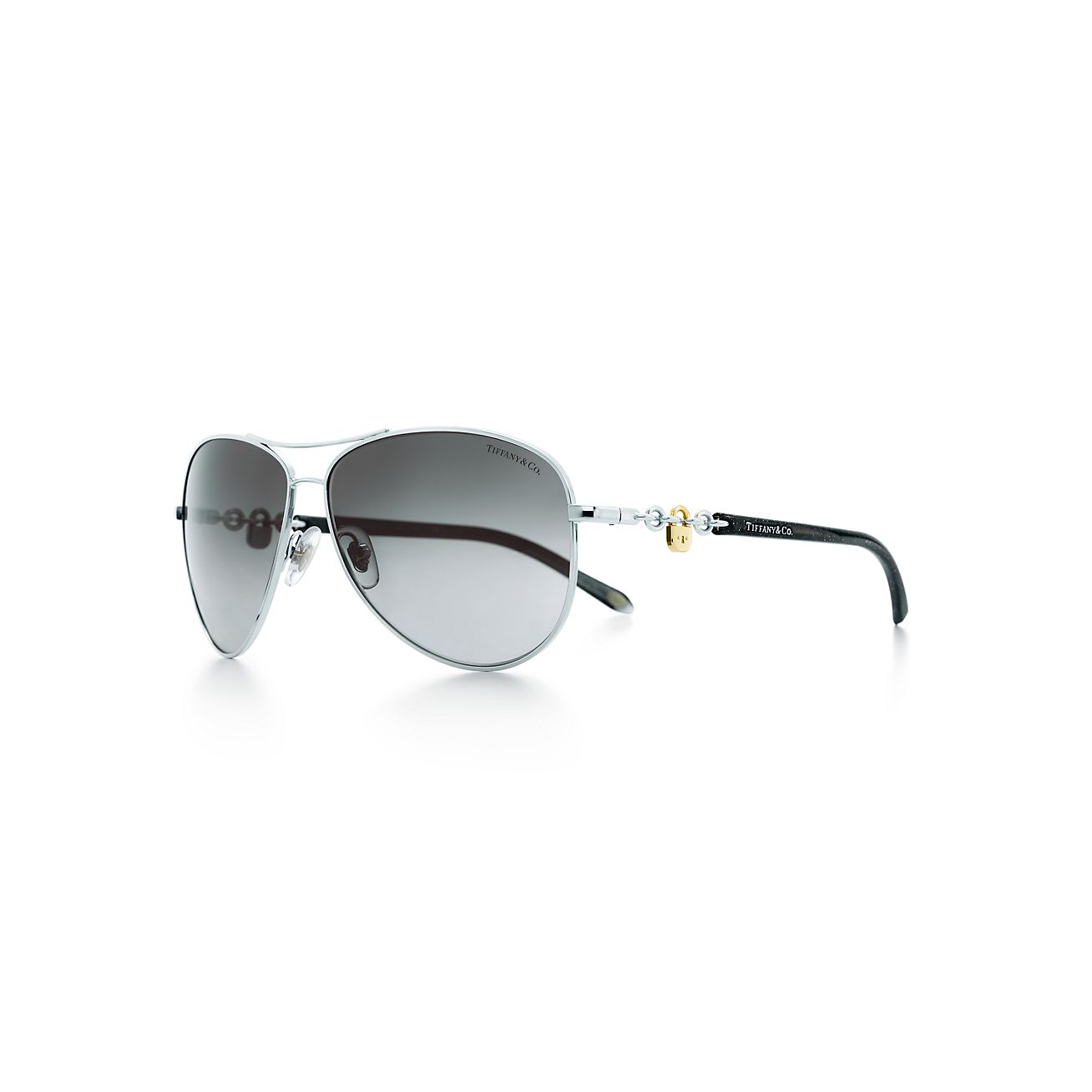 Tiffany Locks aviator sunglasses in metal and glitter acetate ...