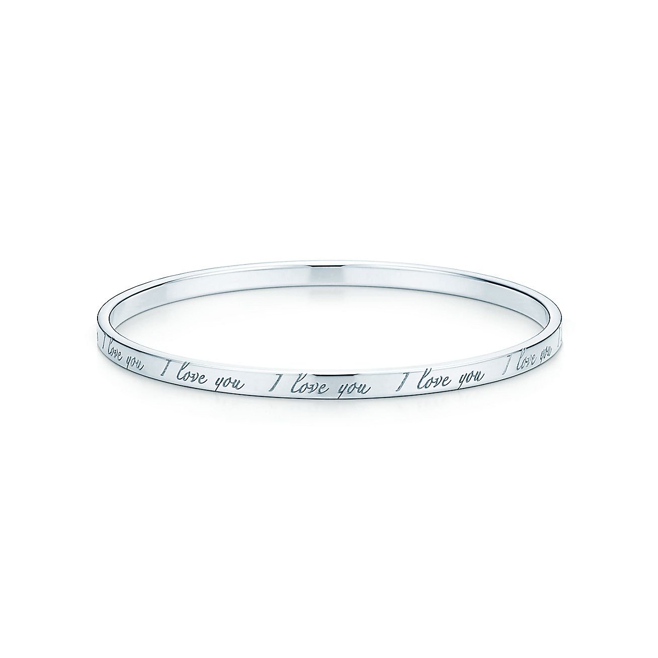 Tiffany Notes "I Love You" narrow bangle in sterling silver, medium ...