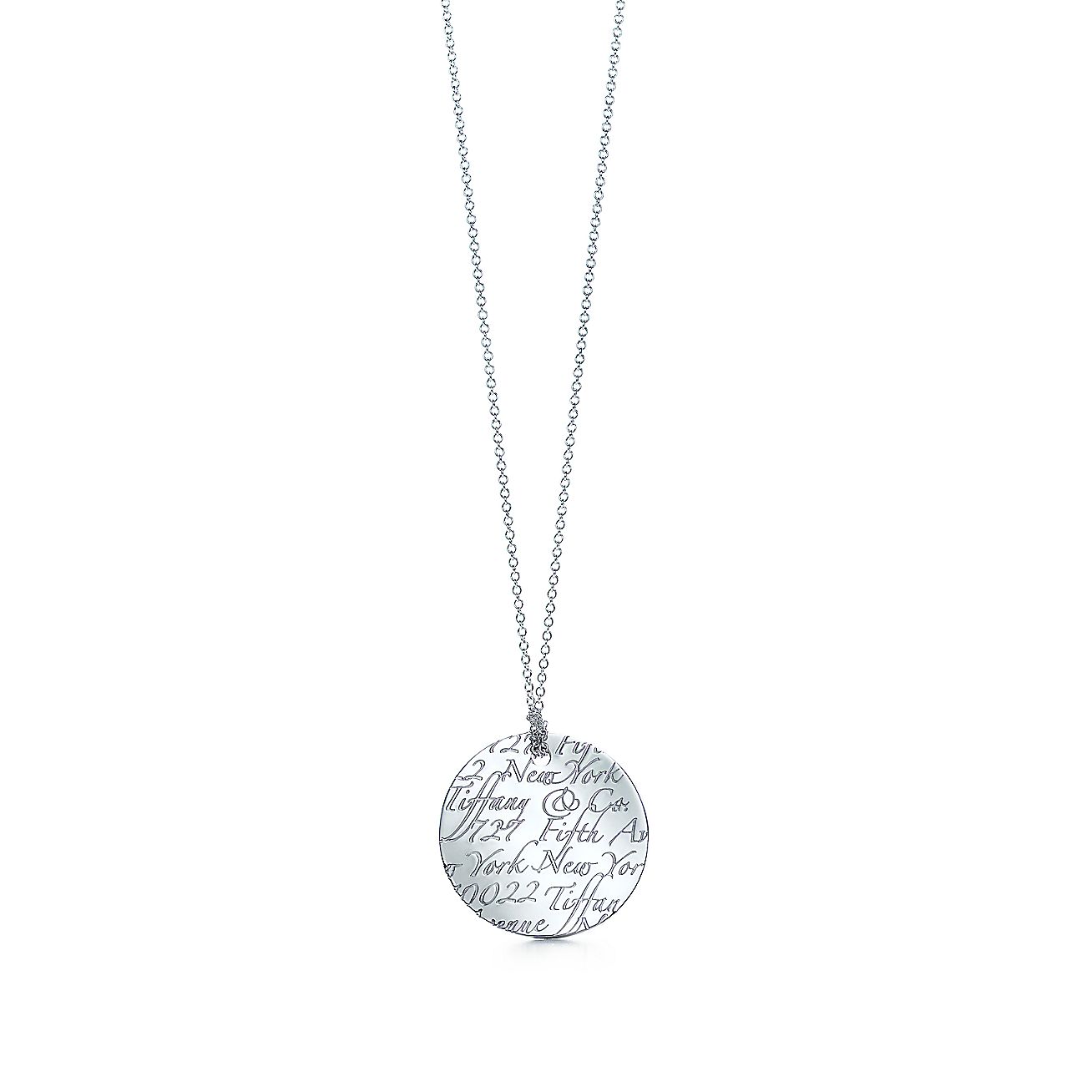 Tiffany Notes round pendant in sterling silver, small. | Tiffany & Co.