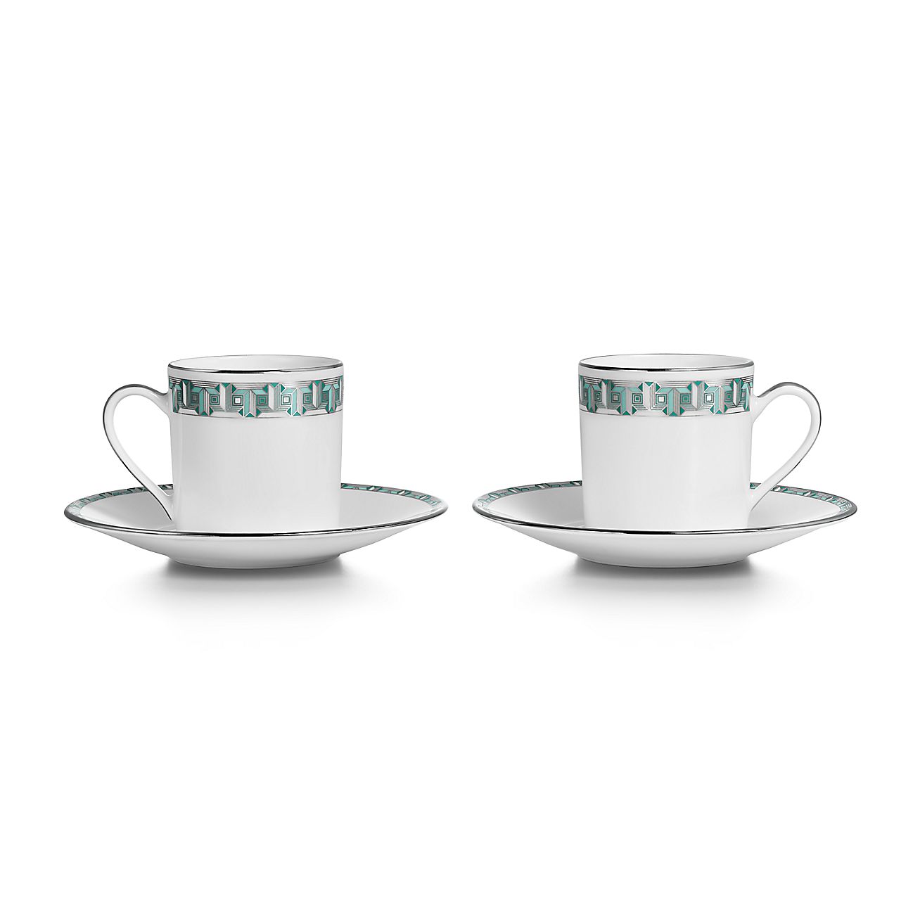 Tiffany T True Espresso Cup and Saucer Set of Two, with Platinum Rims ...