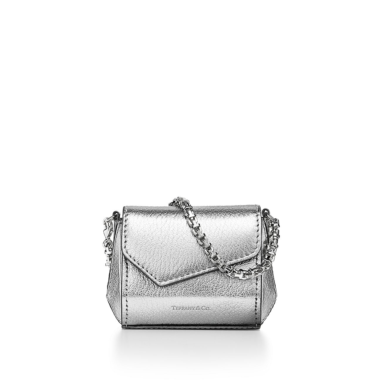 Nanosac Tiffany T en cuir argenté | Tiffany & Co.