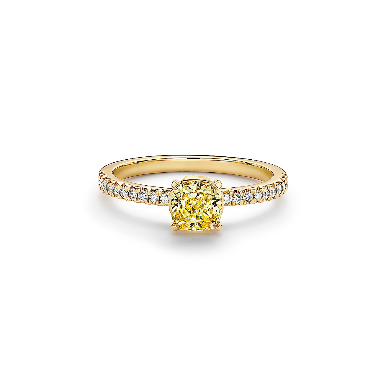 Tiffany True® engagement ring in 18k yellow gold: an icon of modern ...