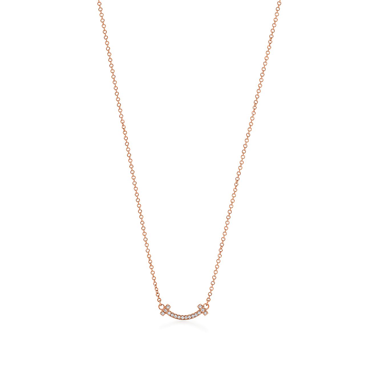 Tiffany T Smile 玫瑰金鑲鑽鏈墜| Tiffany & Co.
