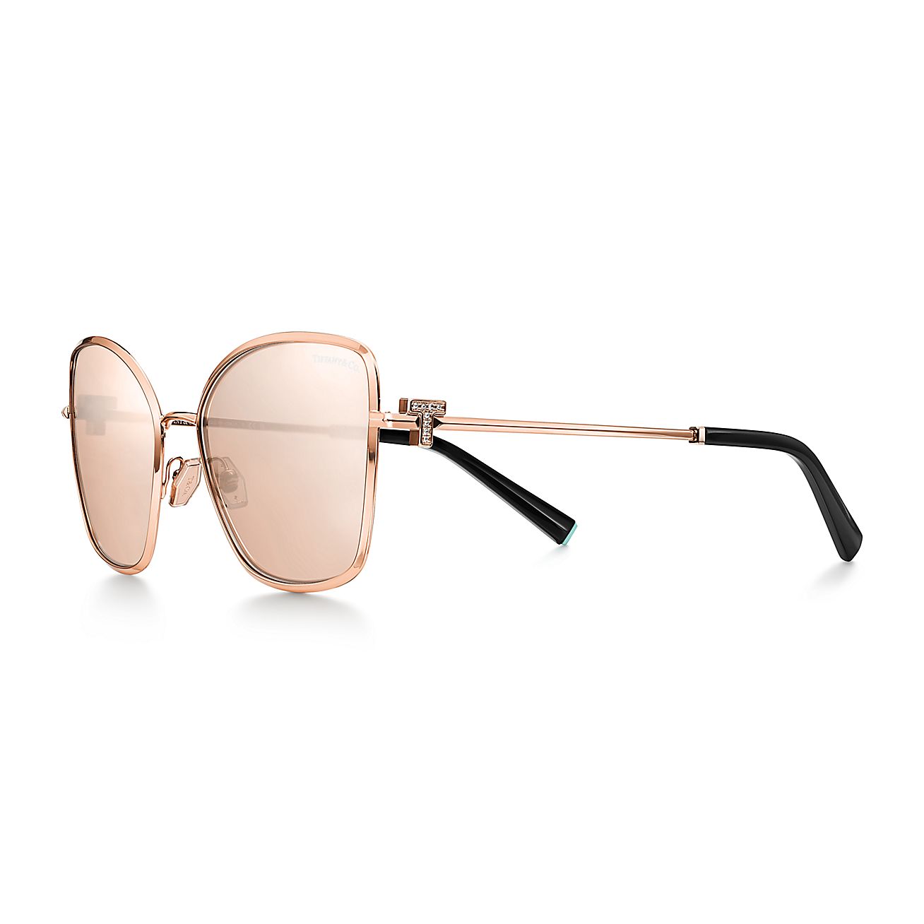 Tiffany T Sunglasses in Rose Gold-colored Metal with Rose Gold-colored ...