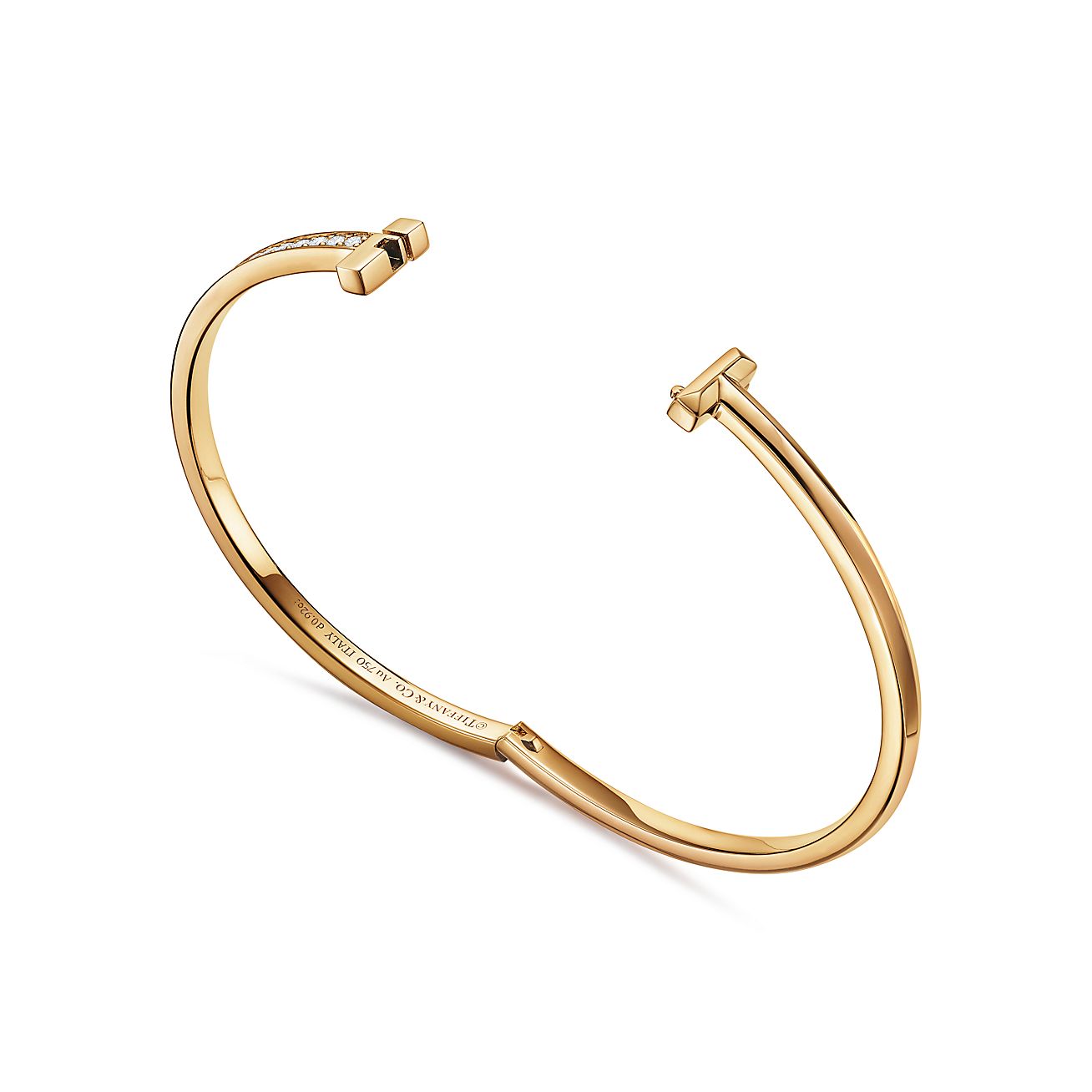 Tiffany T T1 Narrow Diamond Hinged Bangle in Yellow Gold Tiffany T T1 Narrow Diamond Hinged Bangle in Yellow Gold