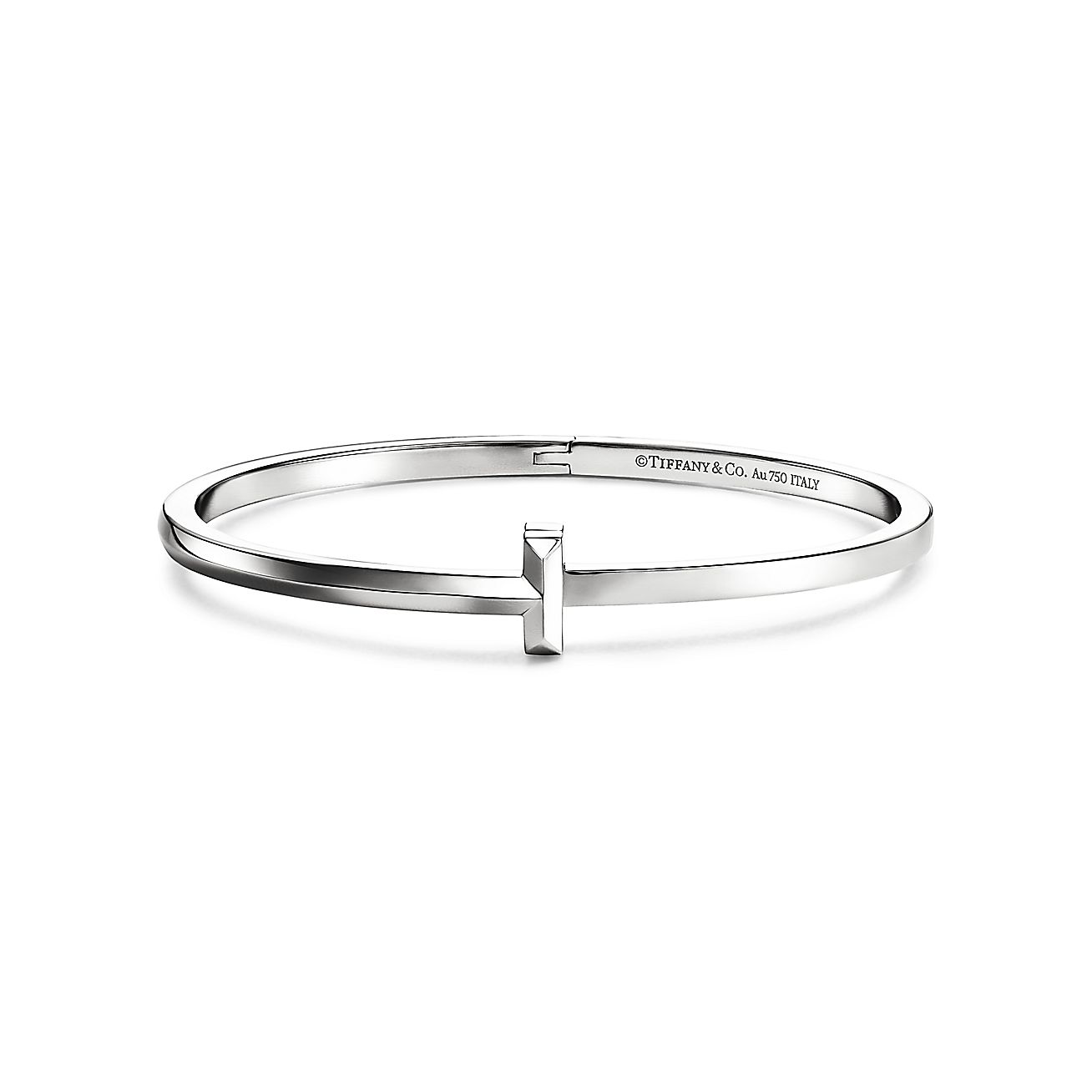 Tiffany T T1 Narrow Hinged Bangle in White Gold | Tiffany & Co. Malaysia