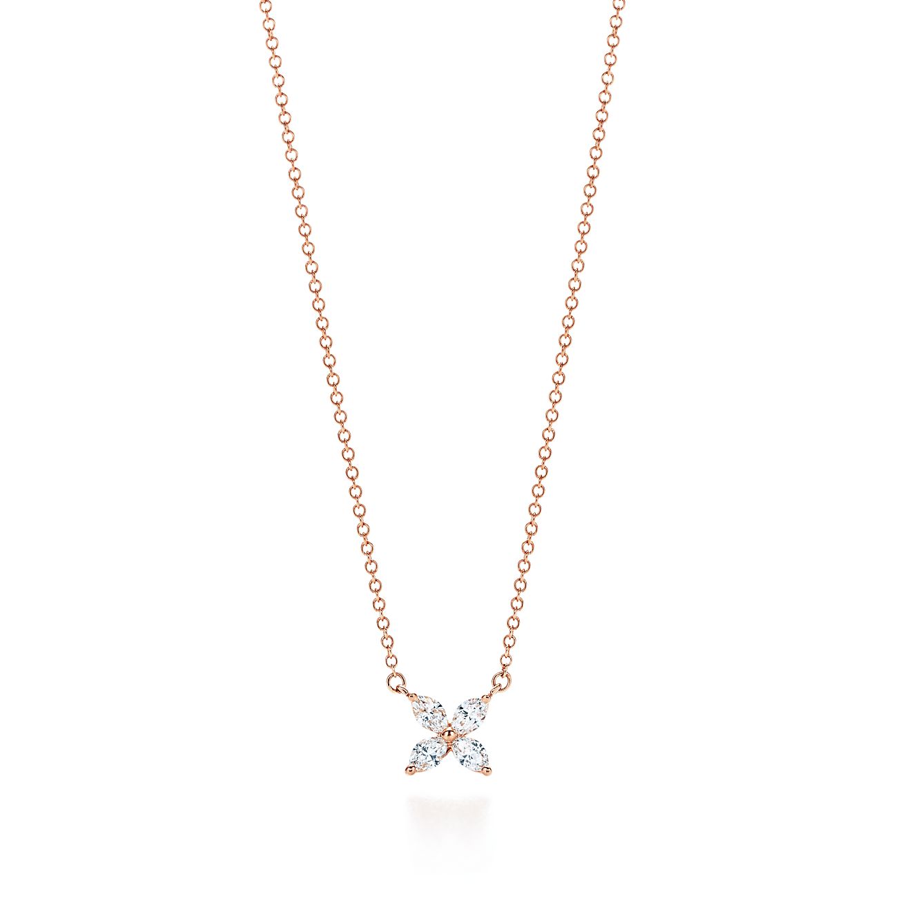 Tiffany Victoria® pendant in 18k rose gold with diamonds, small ...