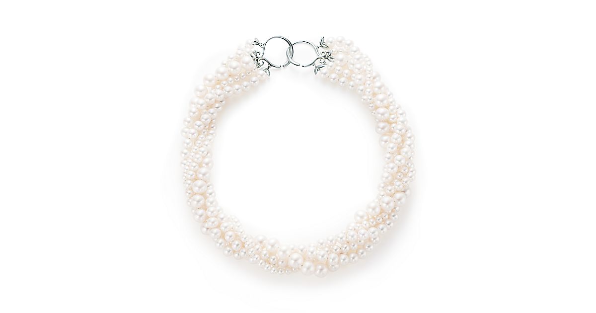 Paloma Picasso® Olive Leaf Torsade Pearl Necklace In Sterling Silver Tiffany And Co