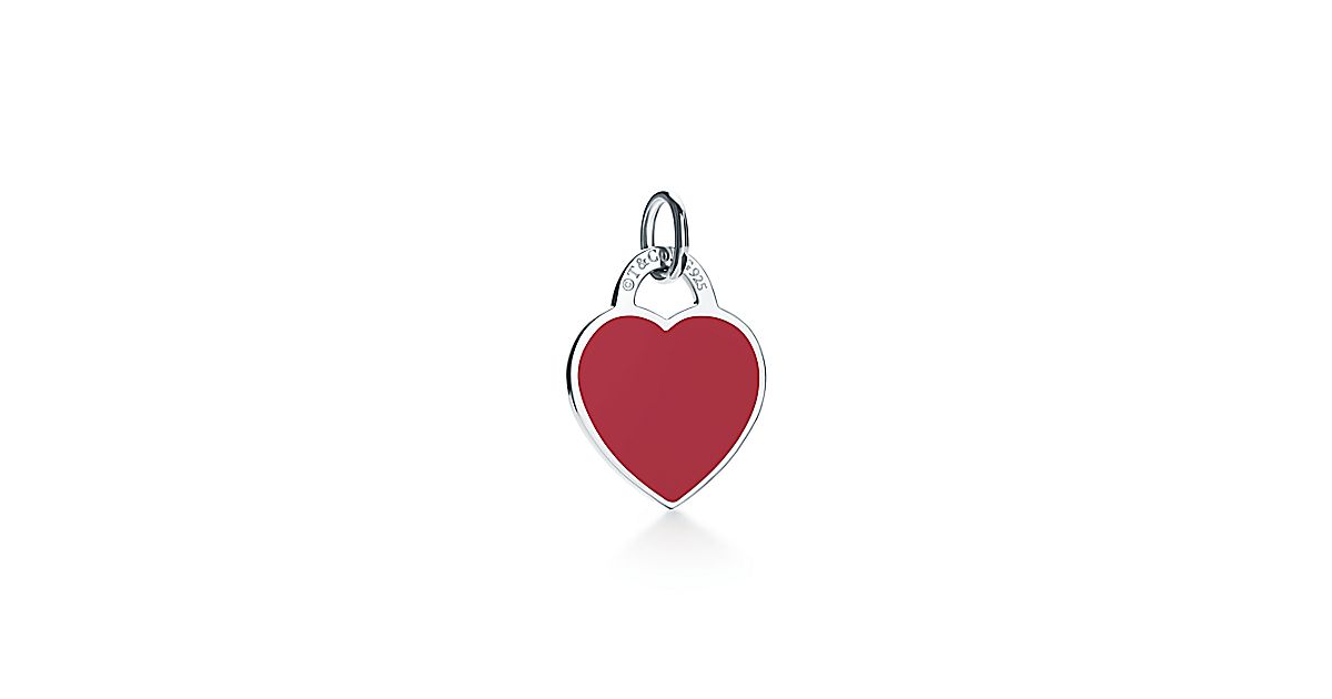 Return to Tiffany® heart tag charm in sterling silver and red enamel ...
