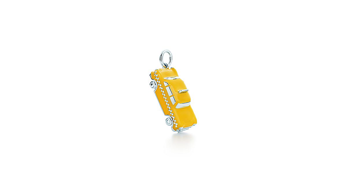 Taxi charm in sterling silver with yellow enamel finish. | Tiffany & Co.