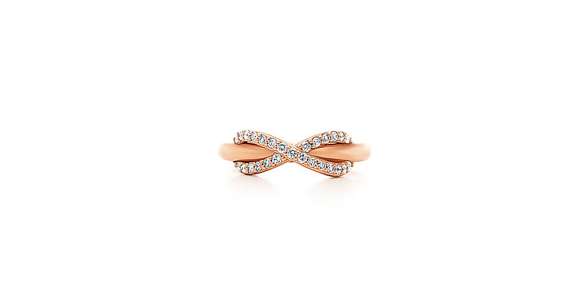Tiffany Infinity 18k rose gold ring with diamonds | Tiffany & Co.