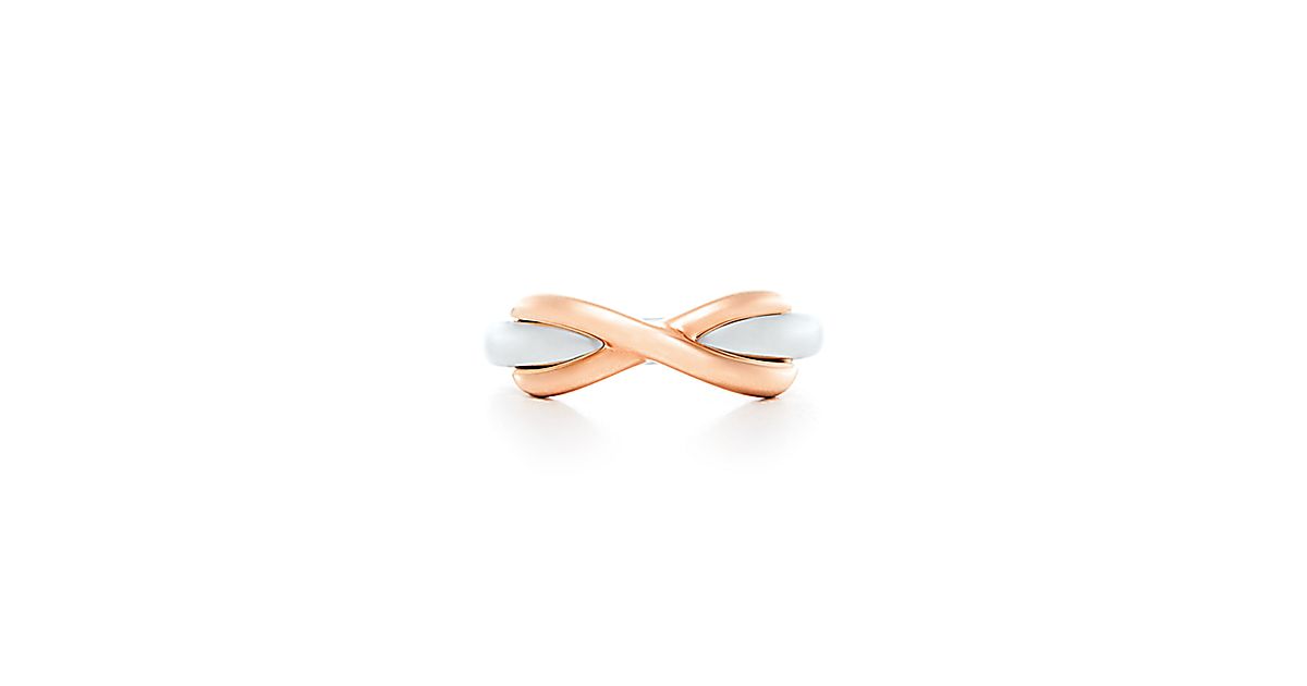 Tiffany Infinity ring in sterling silver and 18k rose gold. | Tiffany & Co.