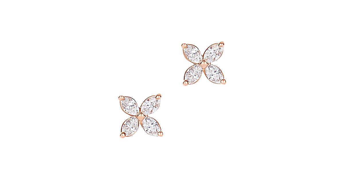 Tiffany Victoria® Earrings In 18k Rose Gold With Diamonds Mini