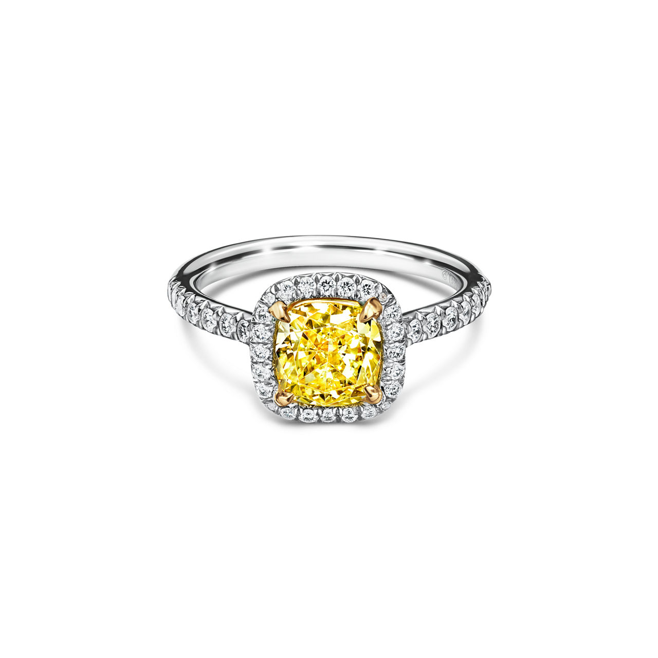 Tiffany Soleste®:Cushion-cut Halo Engagement Ring with a Diamond ...