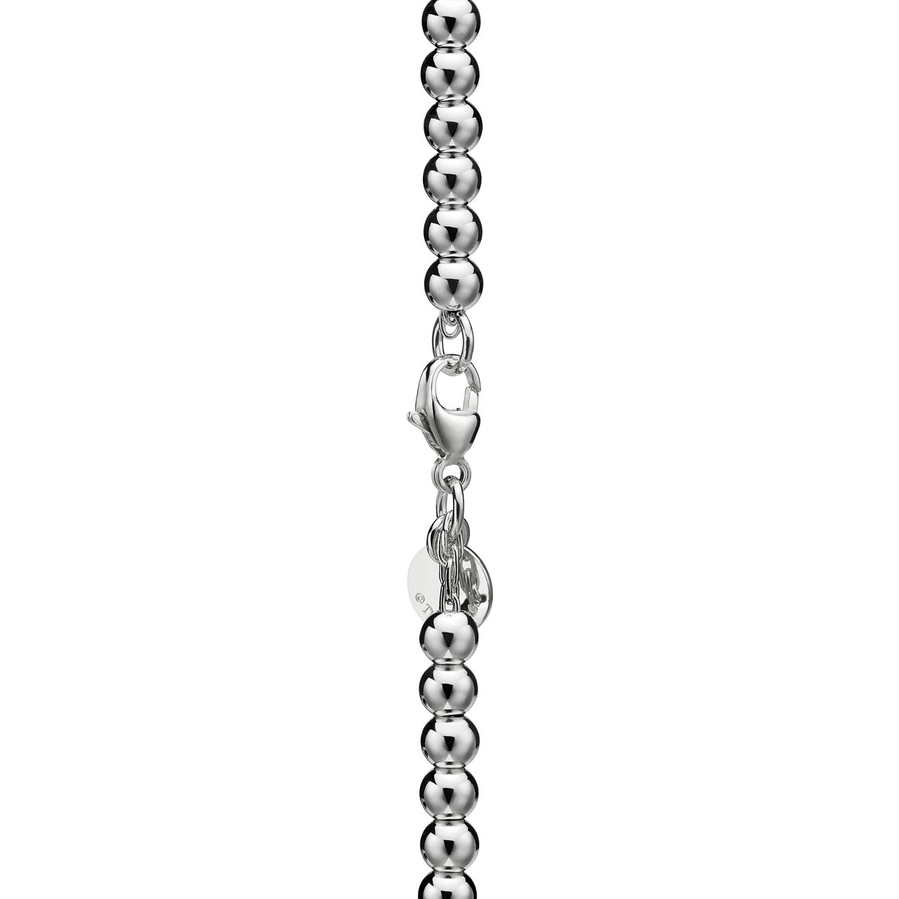 Return to Tiffany™:Red Mini Heart Bead Bracelet in Silver with a ...