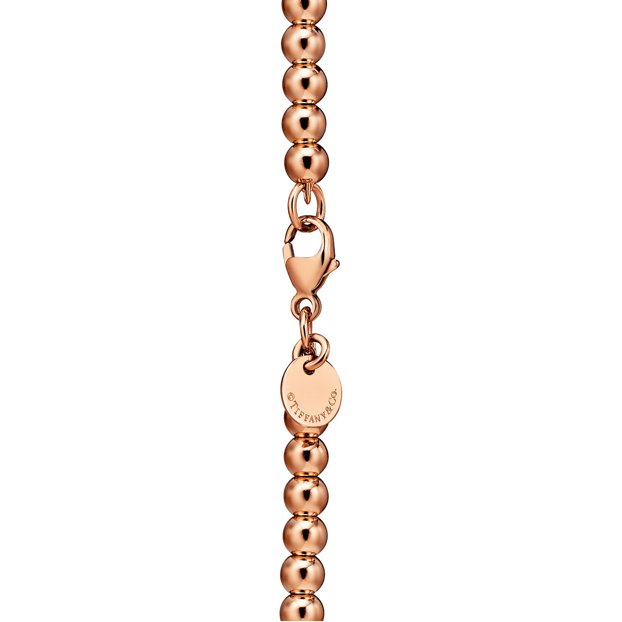 Return to Tiffany™:Collier de perles Plaque Cœur en or rose 18 carats ...