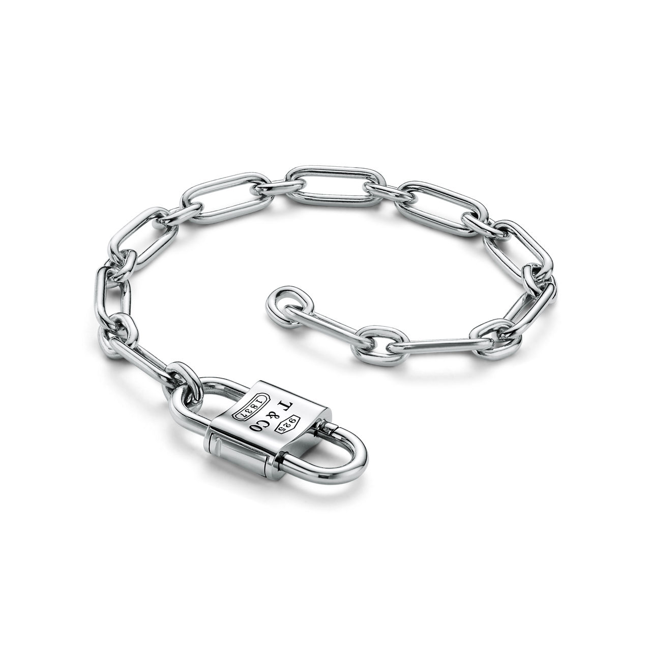 Tiffany 1837™:Bracelet cadenas à double anse en argent 925 millièmes ...