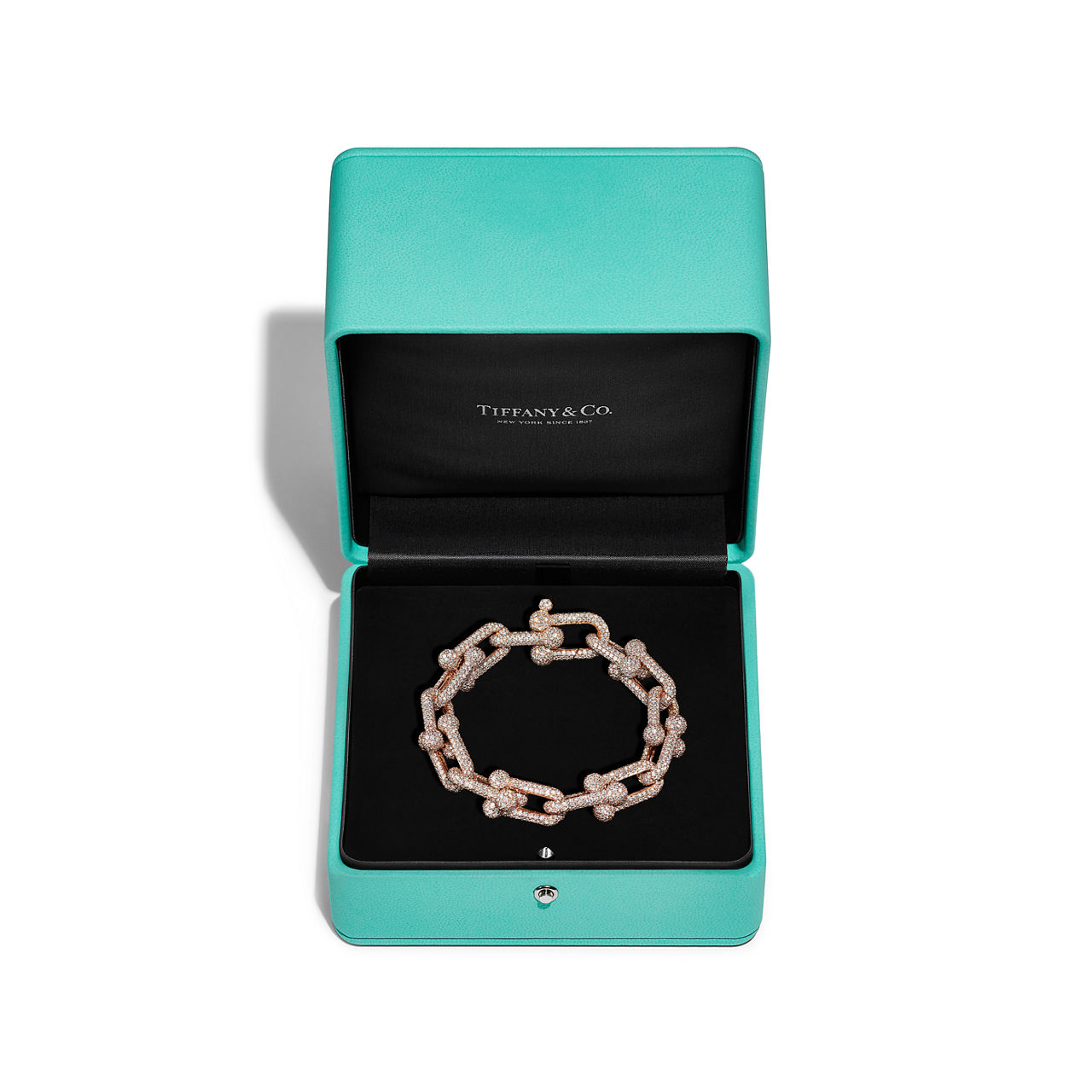 Tiffany HardWear:Bracelet à maillons larges en or rose 18 carats et ...
