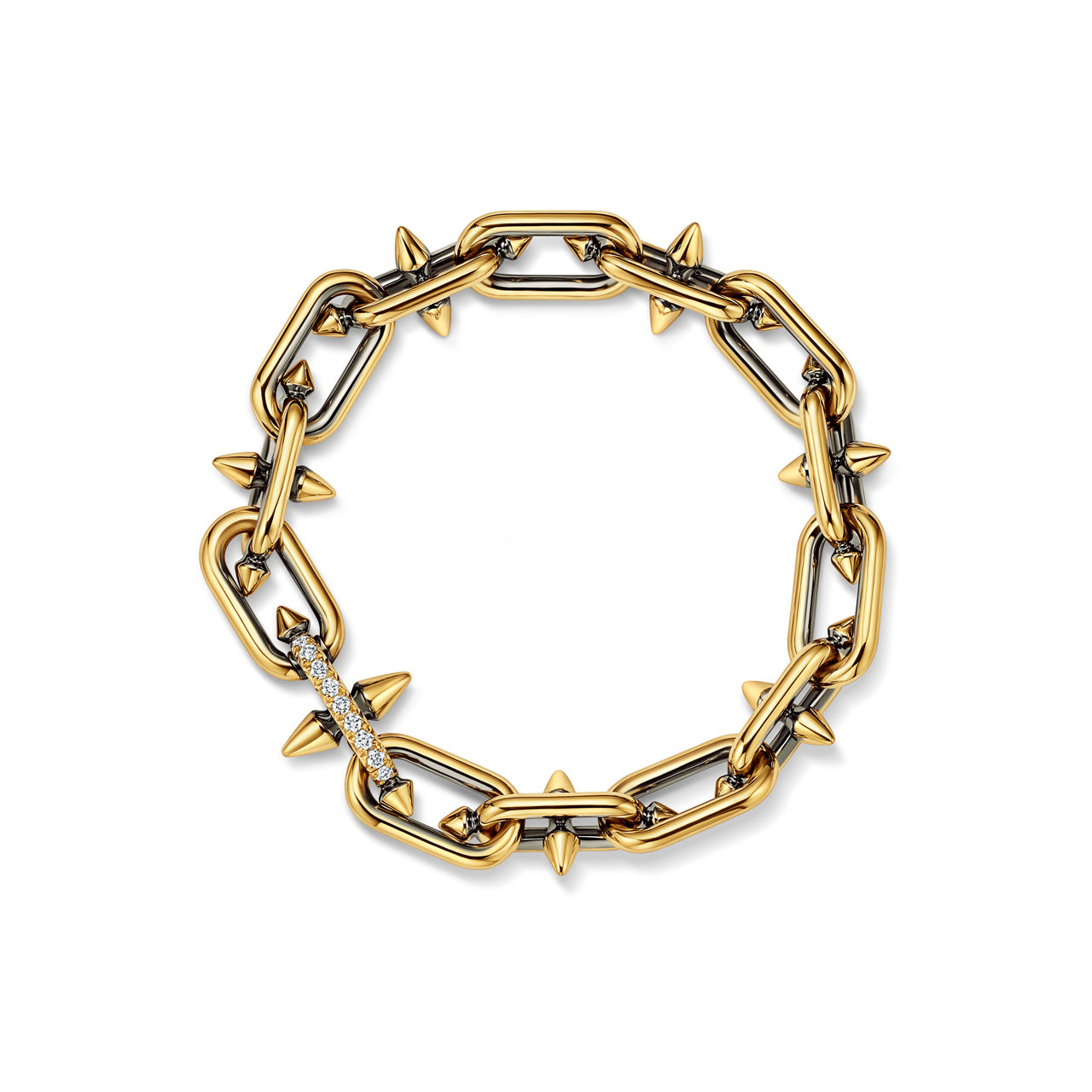 Tiffany Titan by Pharrell Williams:Bracelet noirci en or et diamants ...